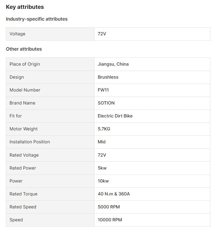 Sotion FW11 Hall Sensor Motor w #35 Sprocket (11T) – E-Conic Cycles