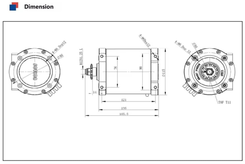 Sotion FW11 Hall Sensor Motor w #35 Sprocket (11T) – E-Conic Cycles